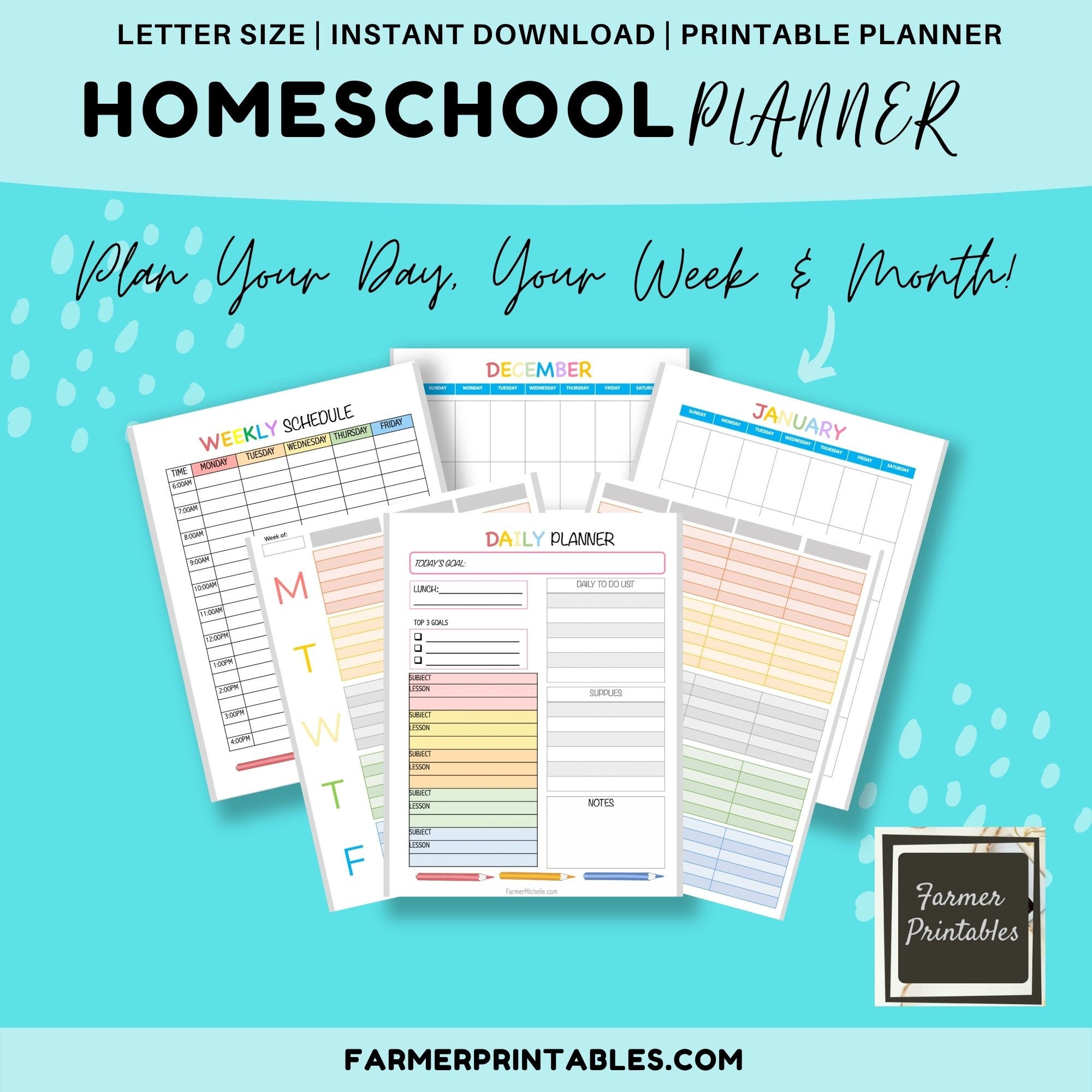 Homeschool Planner Printable -homeschool Weekly Schedule -homeschool ...