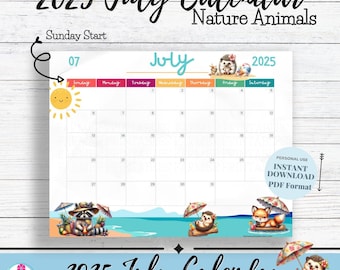 March 2025 Calendar Printable, Nature Animals Calendar 2025, Calendar ...