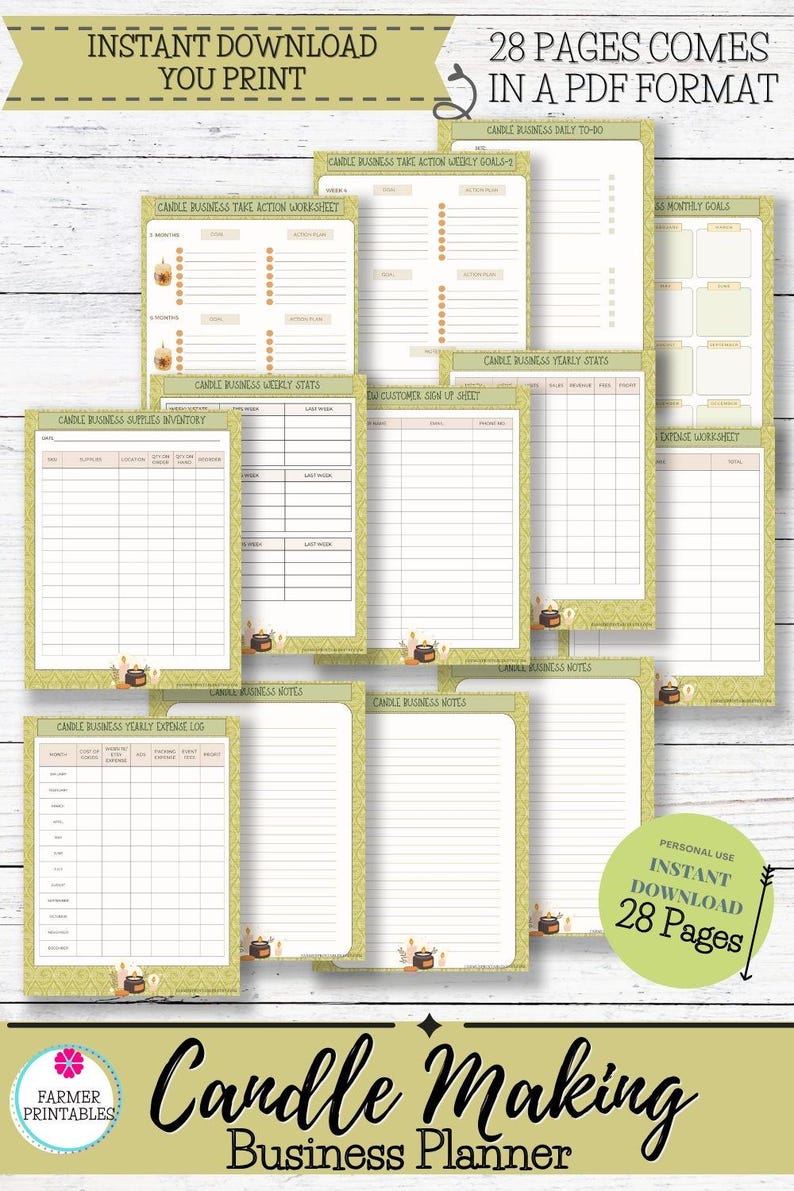 Candle Making Planner Printable | DIY Candle Business Organizer | Track ...