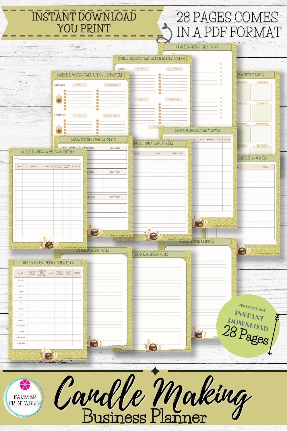 Candle Making Planner Printable | DIY Candle Business Organizer | Track ...