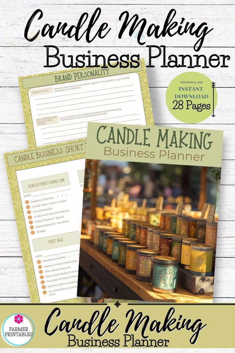 Candle Making Planner Printable | DIY Candle Business Organizer | Track ...