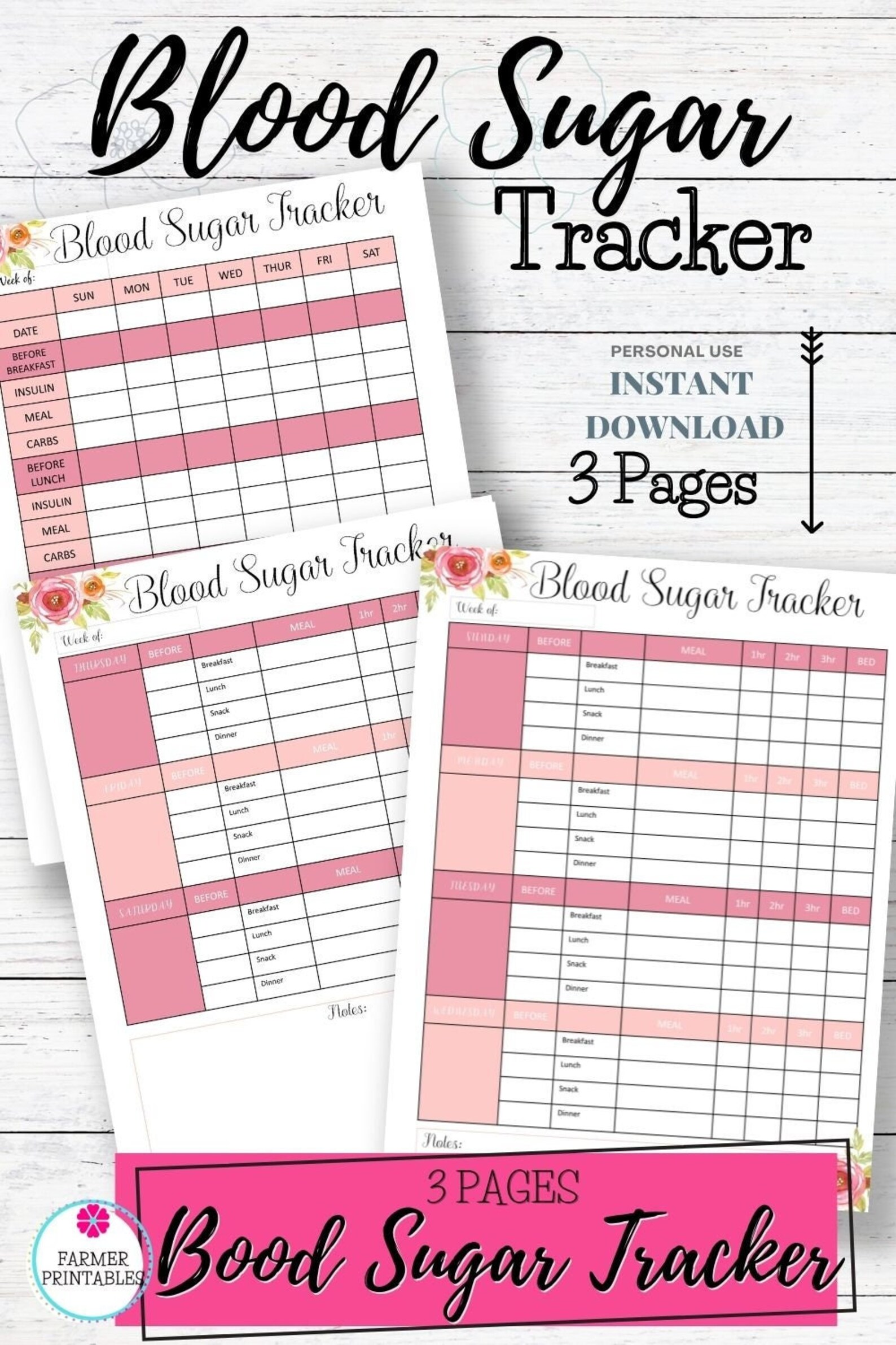 Blood Sugar Tracker, Glucose Tracker, Glucose Log, Diabetes Tracker ...