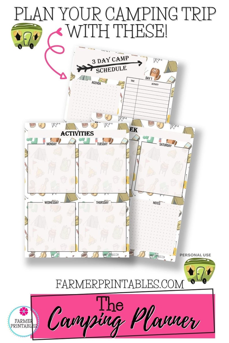 Printable Camping Planner, Camping Activities Planner, Camping ...
