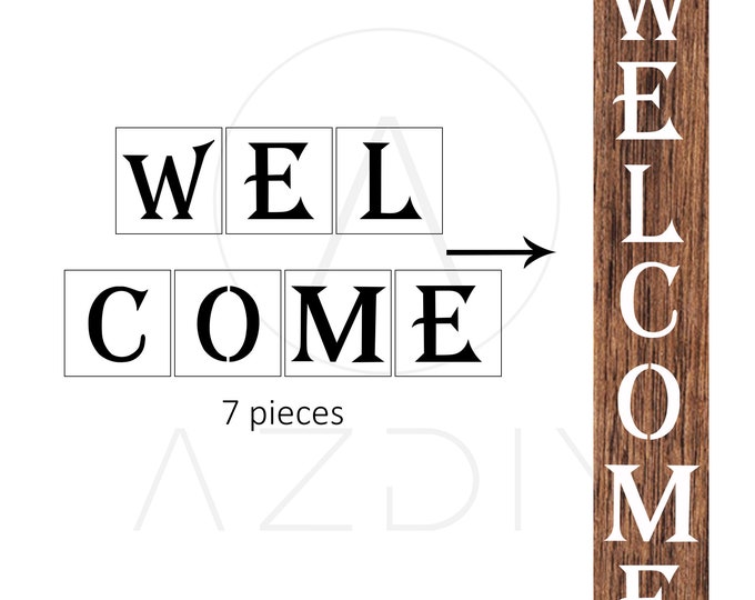 Welcome Stencil 7 PCS Large Letter Stencils for Porch Sign - Etsy
