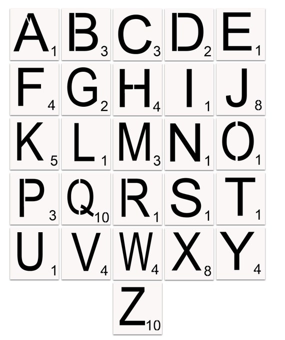 Scrabble Letters Stencil for 3 Inch Scrabble Tiles Wall | Etsy