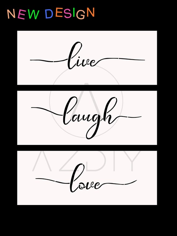 Live Laugh Love Stencil AZDIY Set of 3 Reusable Stencils for | Etsy