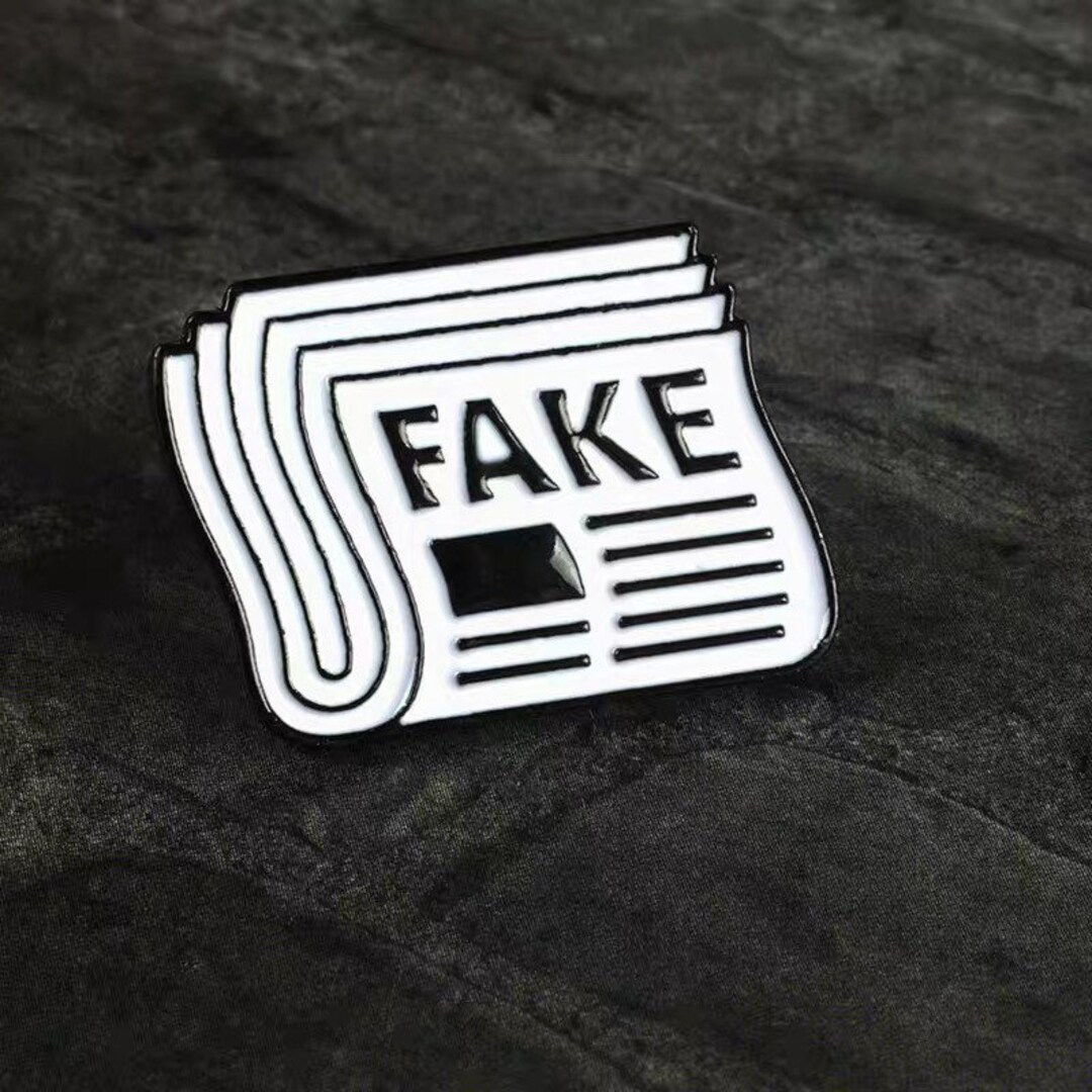 Fake News Brooch Humorous Unique Political Funny Enamel Pin Brooch ...