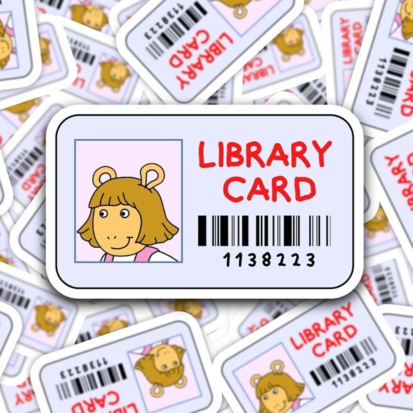 Library Card Sticker - Etsy