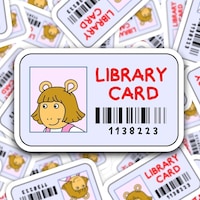 Holographic Arthur Nostalgia Library Sticker | Retro Library Card ...