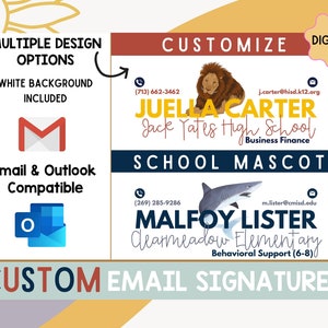 Custom School Mascot Email Signature V.2.0, Customized Teacher Email ...