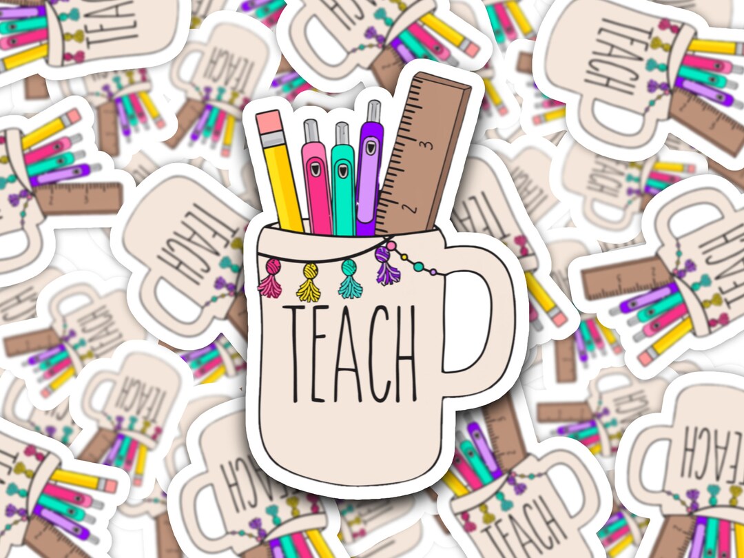 Teach Flair Pen Cup Sticker, Teach Cup Sticker, Teach Flair Pen Vinyl ...