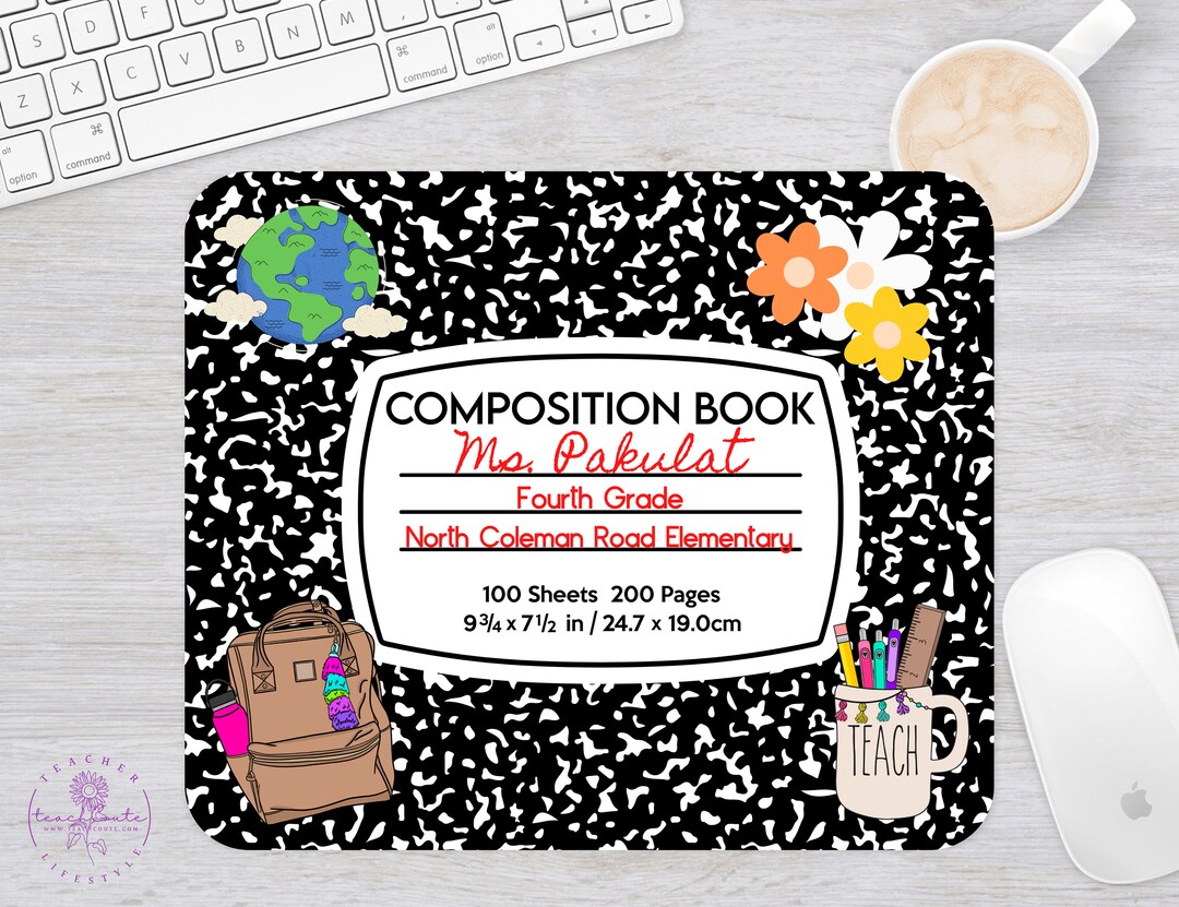 Personalized Teacher Essentials Composition Book Mouse Pad ...