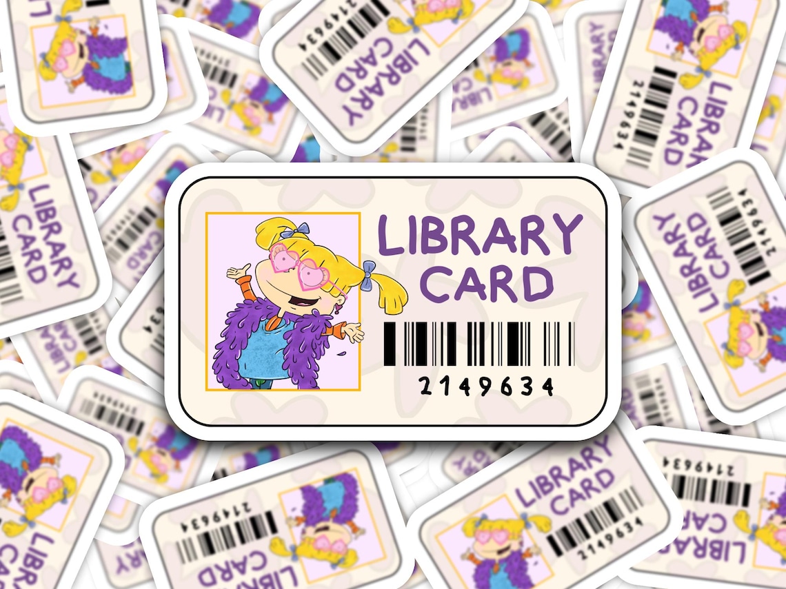 Angelica Library Card Sticker, 90s Nostalgic Library Card Sticker ...