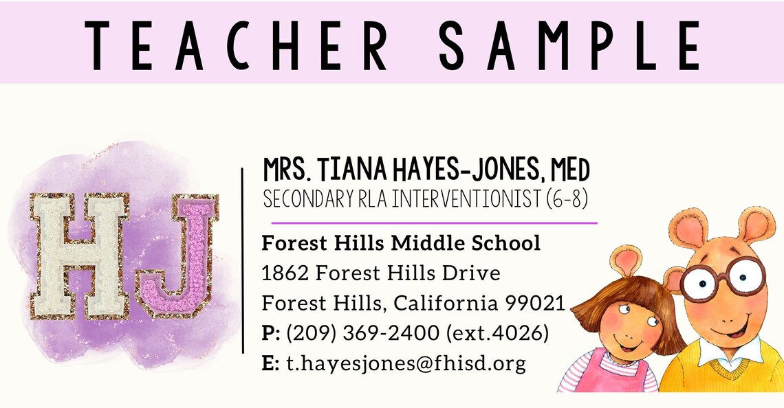 Custom Teacher Email Signature, Personalized Teacher Email Signature ...