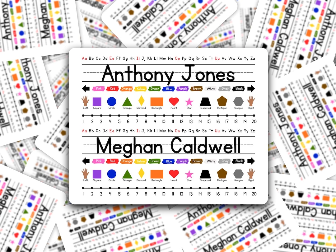 Printed Set of 30 Student Desk Name Tags, Student Desk Reference Name ...