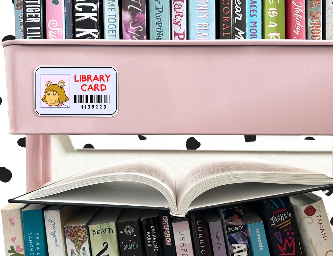 D.W. Library Card Book Cart Magnet, D.W. Library Card Magnet, Library ...