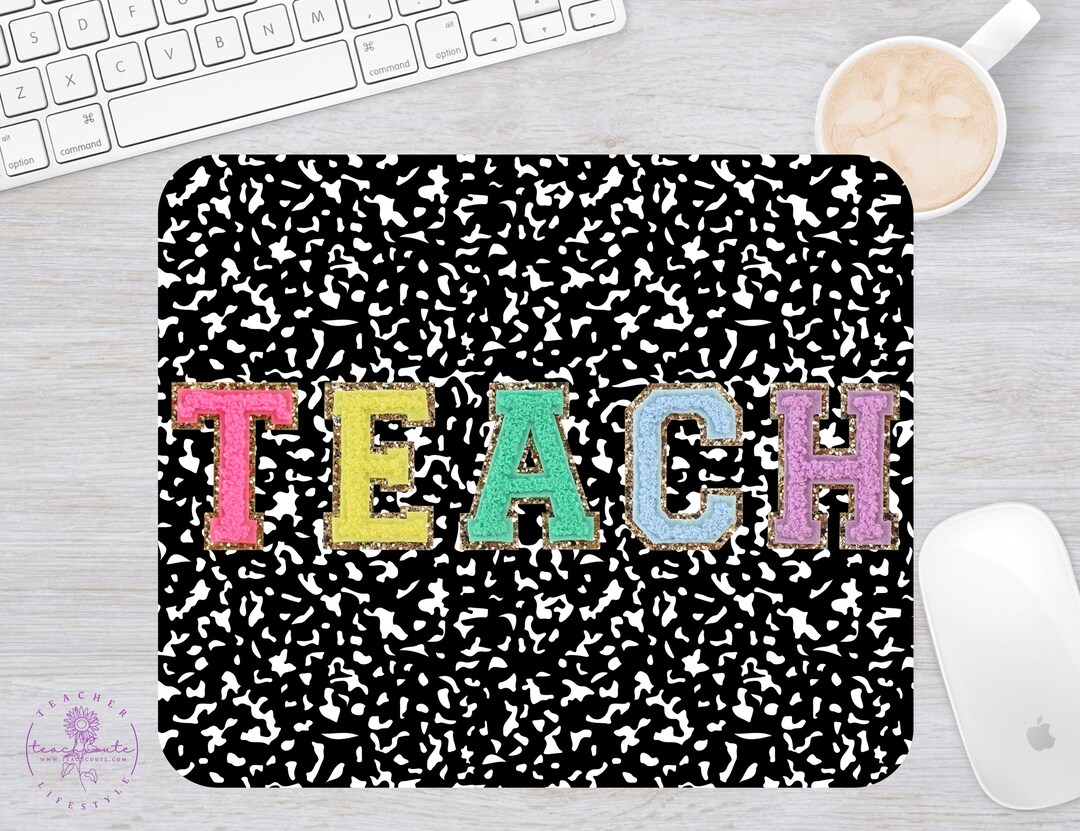 Teach Varsity Chenille Mouse Pad, Teach Chenille Composition Book Mouse ...