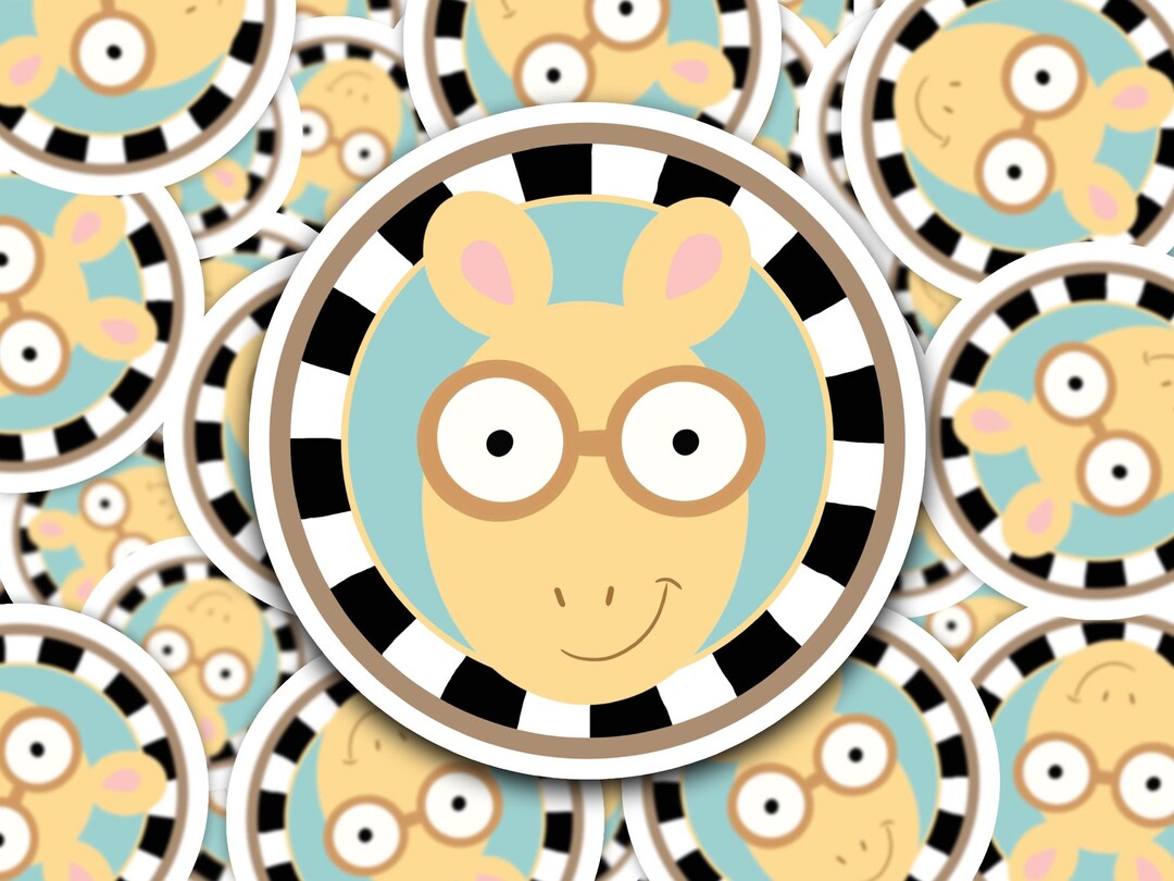 Clear Arthur Sticker, Arthur Head Pattern Sticker, Arthur Die-cut ...