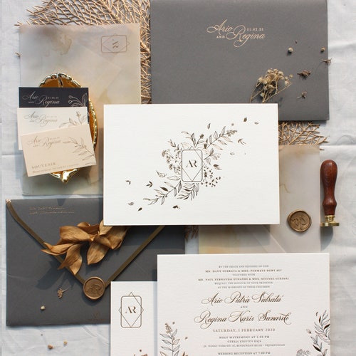 Letterpress Invitation Sample 4 - Etsy