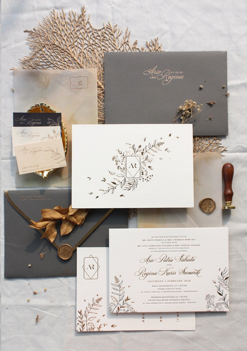 Letterpress Invitation Sample 4 - Etsy