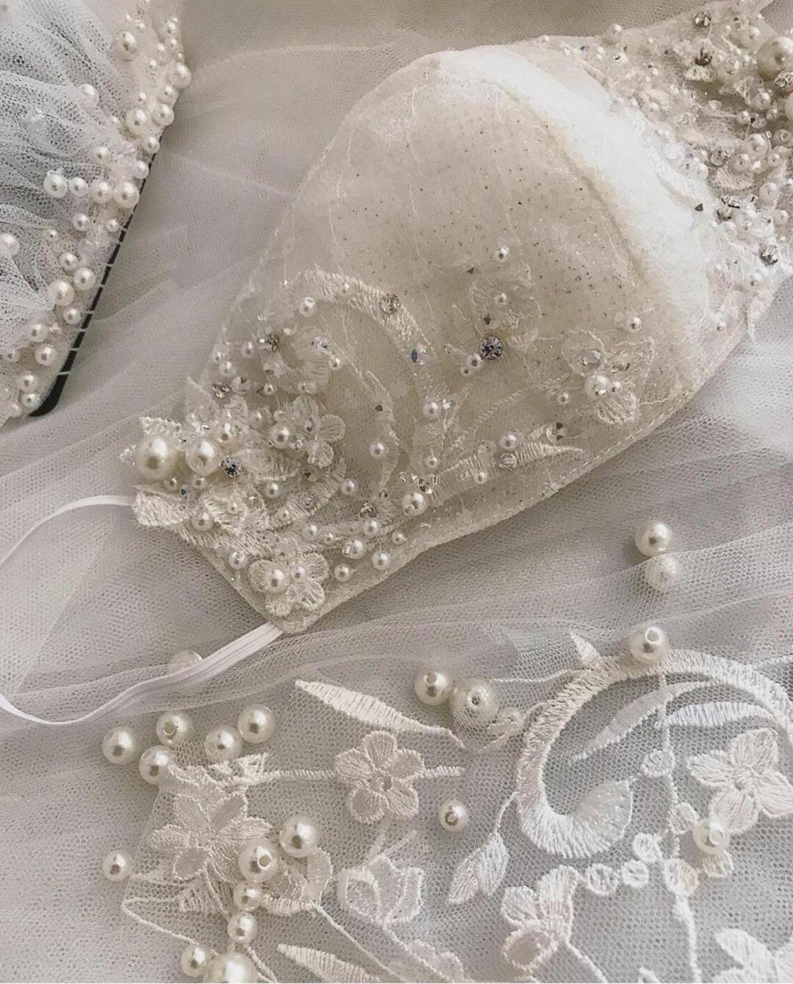 Bridal Mask Luxurious Beaded Bridal Mask With Lace - Etsy