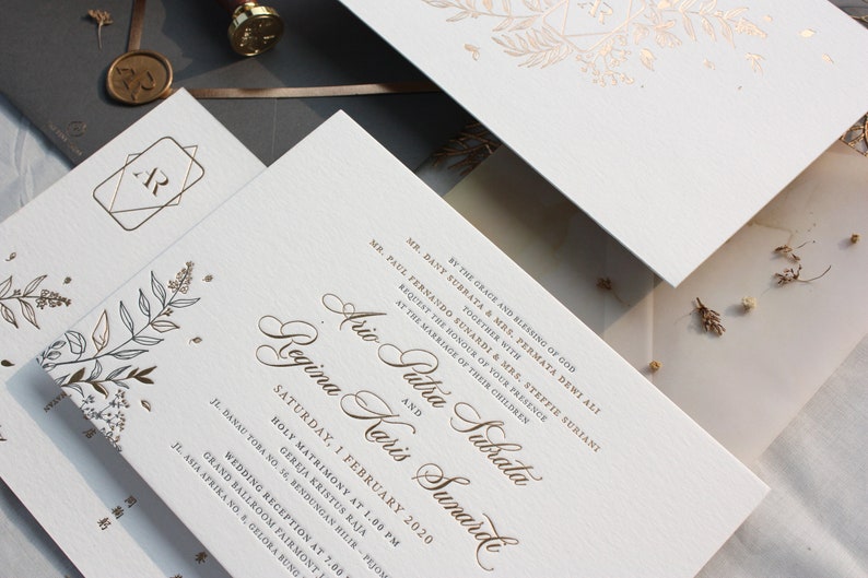 Letterpress Invitation Sample 4 - Etsy