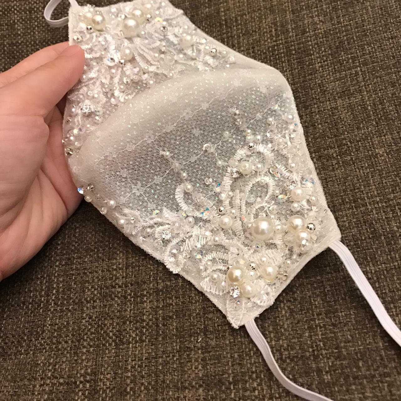 Bridal Mask Luxurious Beaded Bridal Mask With Lace | Etsy