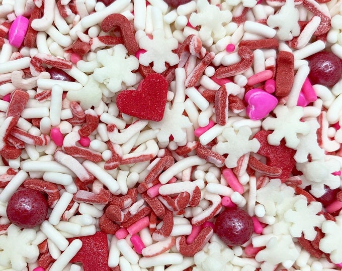 Candy Cane Kisses Edible Sprinkle Mix - Etsy