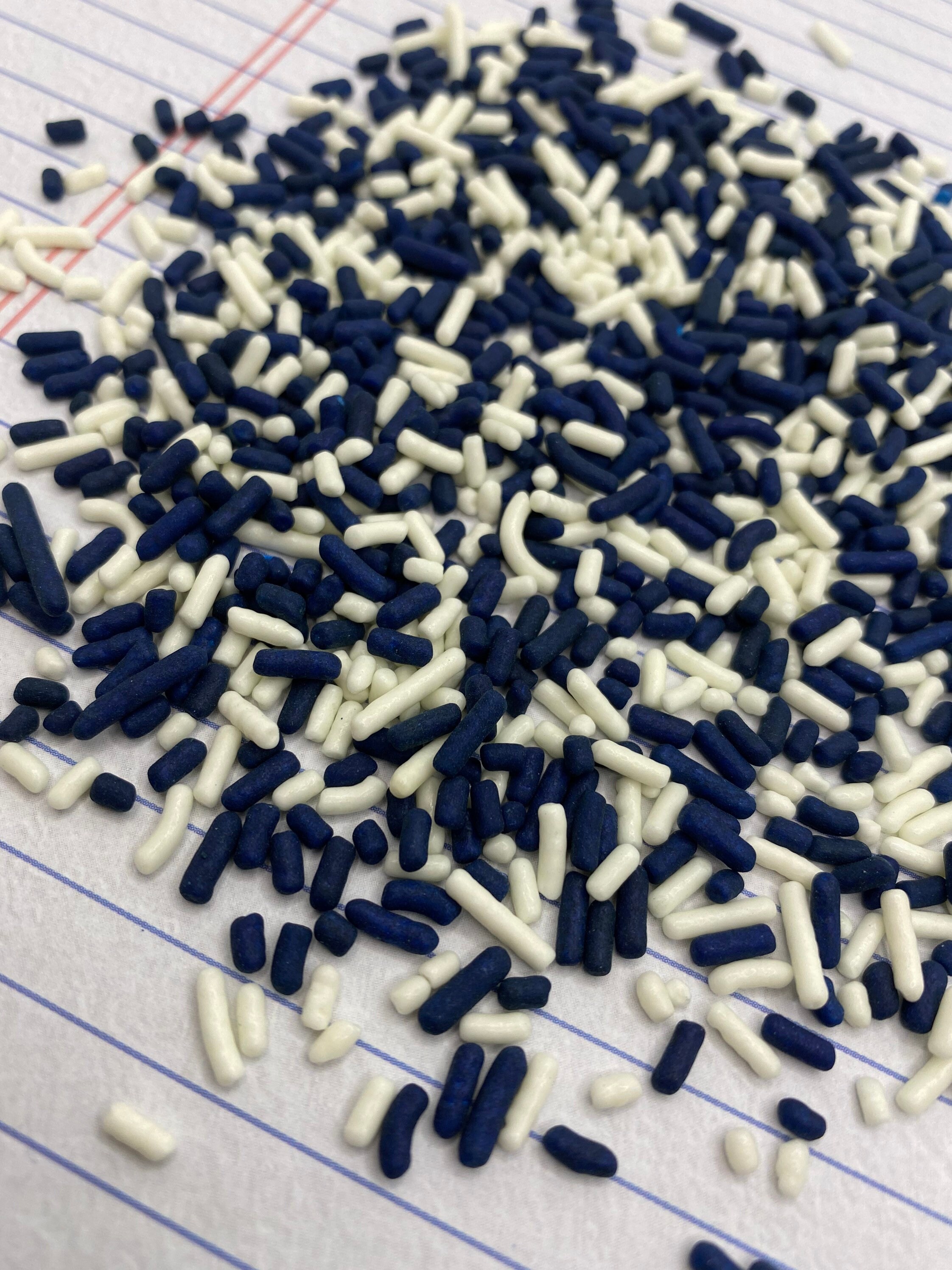 Navy Blue & White Jimmies Edible Sprinkles | Etsy