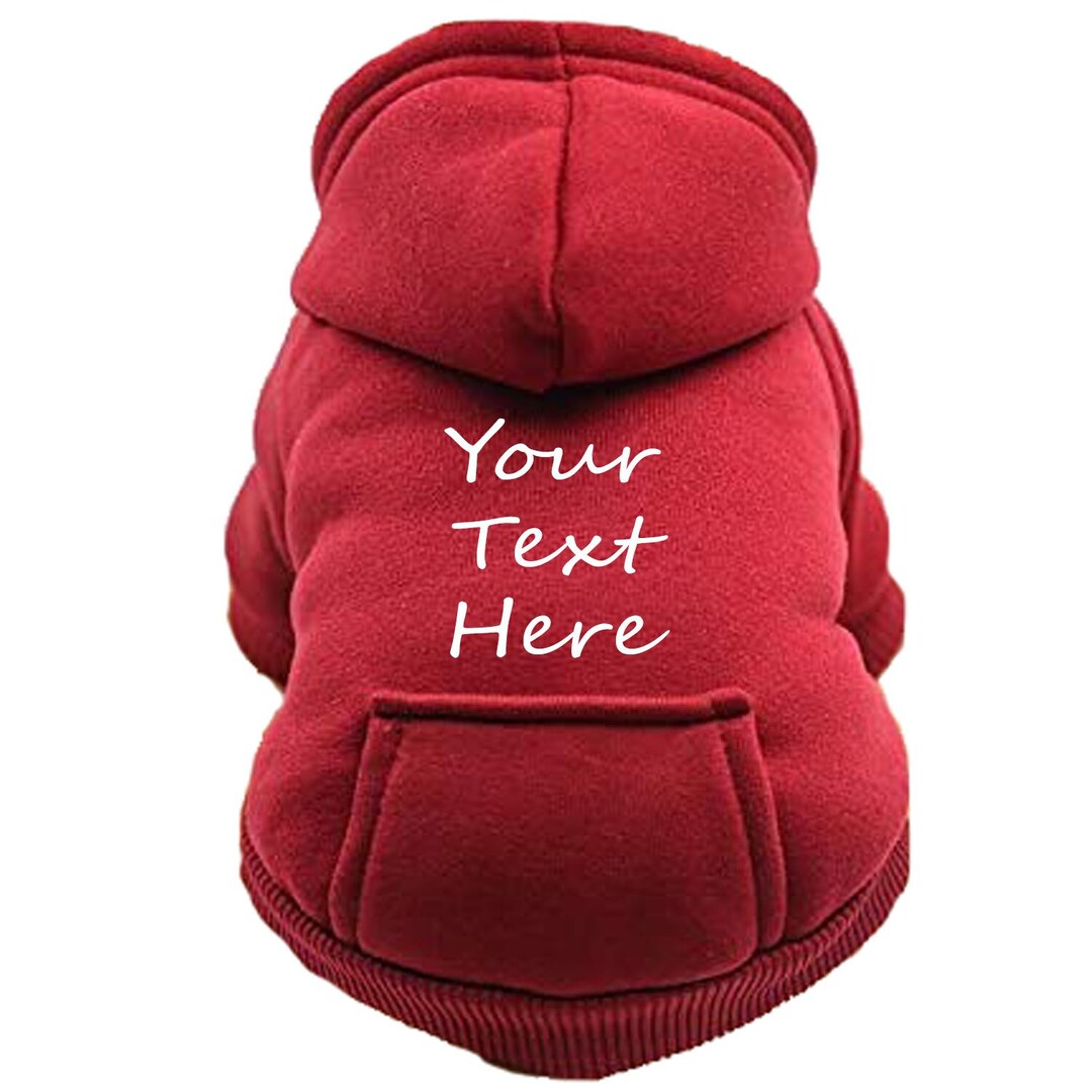 Personalized DARK Red Dog Hoodie Burgundy Custom Dog Sweatshirt Dog ...