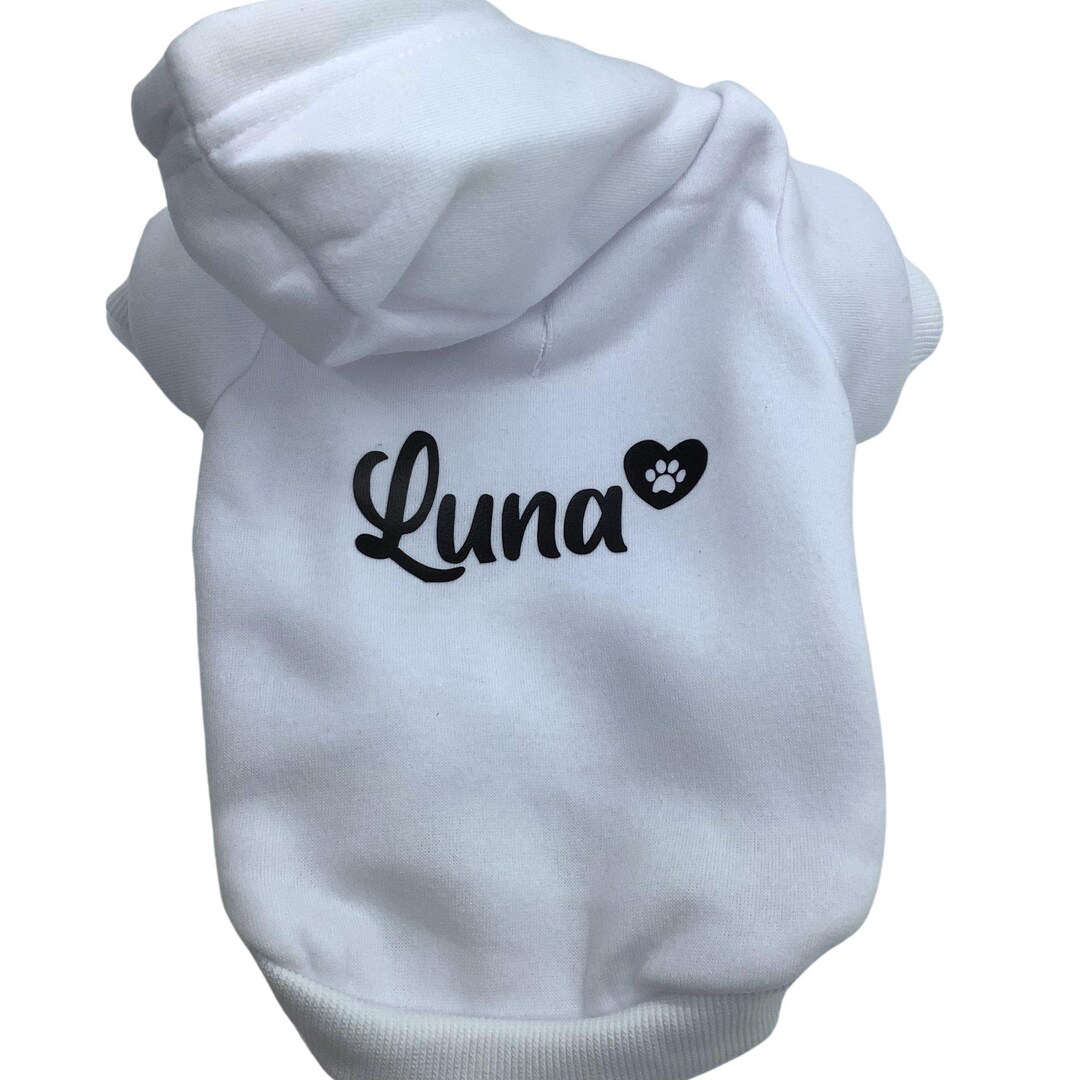 White Personalized Custom Dog Hoodie Sweatshirt - NOT FOR TIE Dying ...