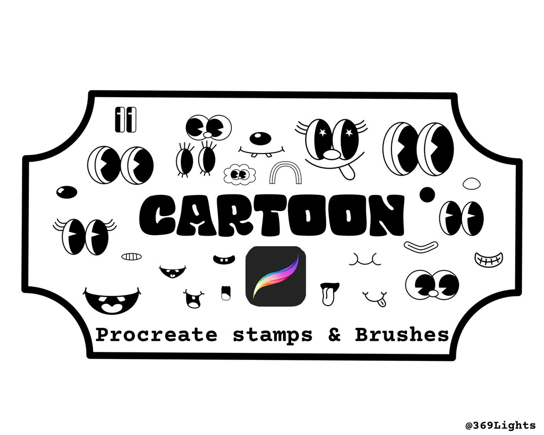 50+ Cartoon Procreate Stamps & Brushes | Instant Download - Etsy