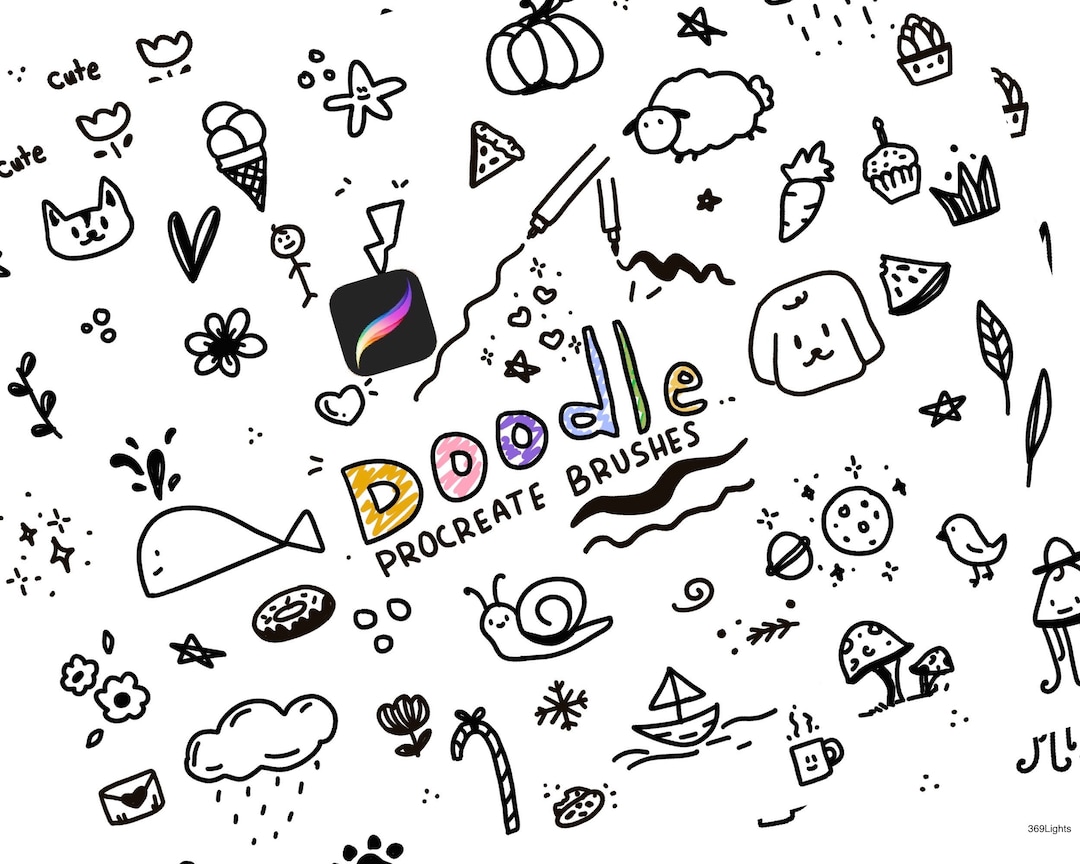 Procreate Doodle Pen & Pattern Brushes | Procreate Fine Line Brushes ...