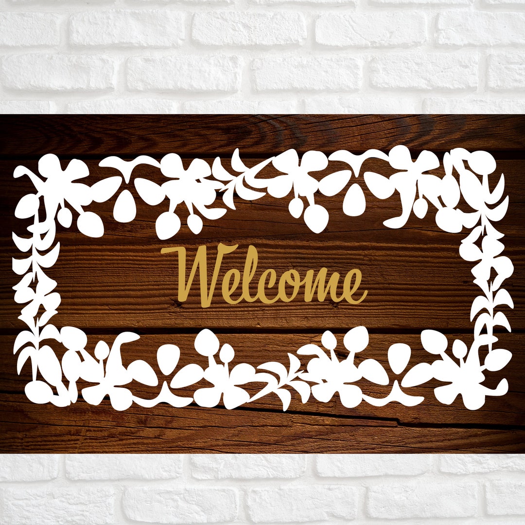 Floral Frame Welcome Sign SVG, Welcome Sign SVG, Digital Frame, Floral ...