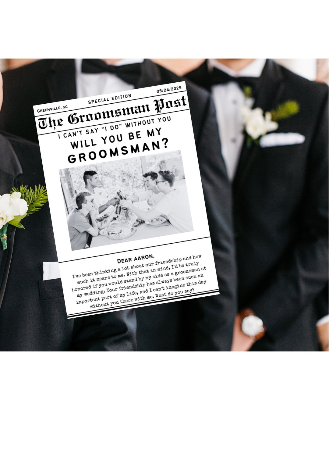 NEWSPAPER Groomsman Proposal Template, Will You Be My Groomsman ...