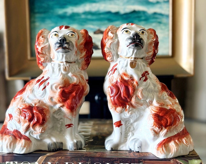 19th Century Russet Staffordshire Dogs or Mantle Dogs - C. 1880s - a ...