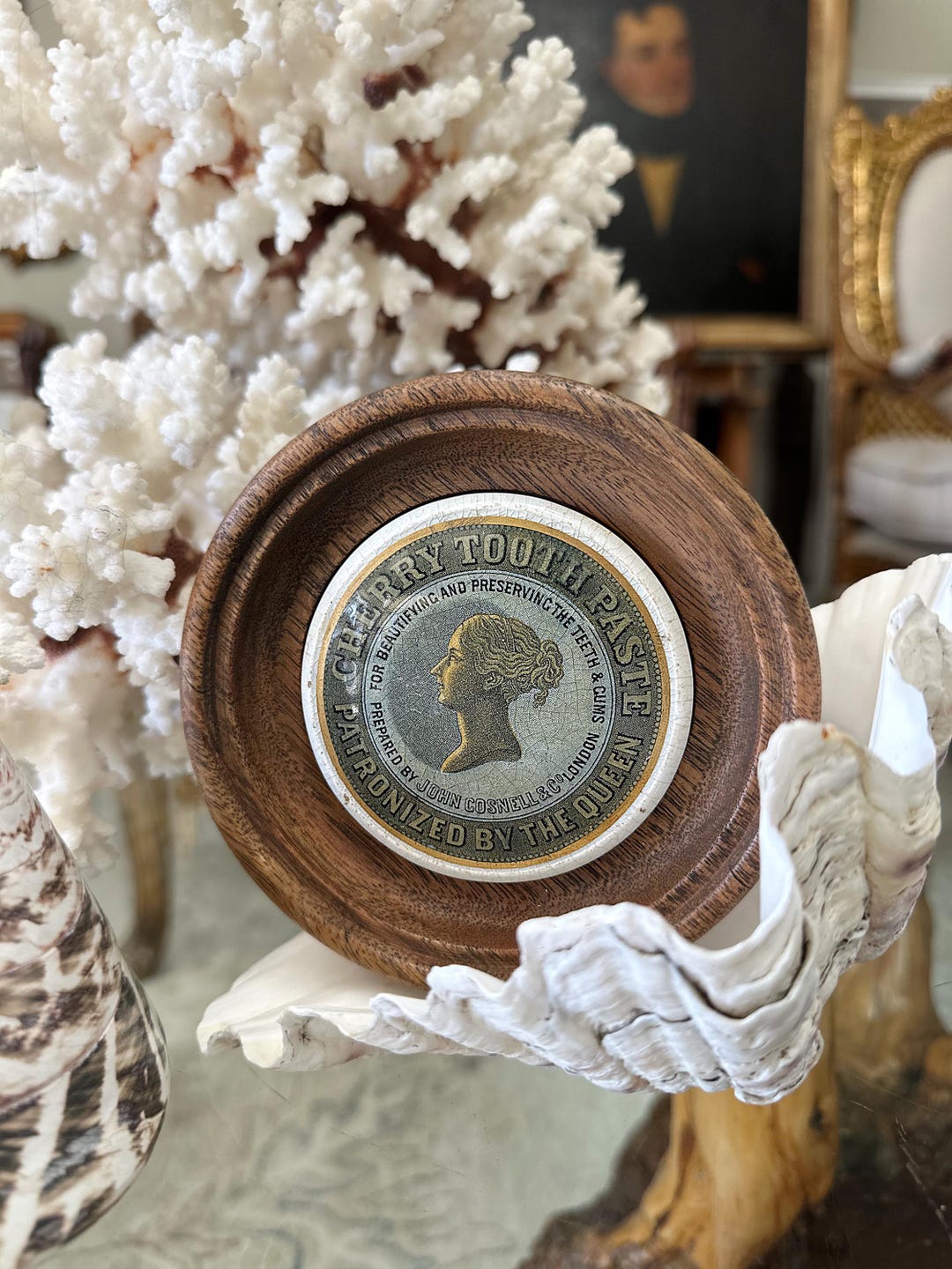 19th Century Green Cherry Tooth Paste Pot Lid, Queens Head, by John ...