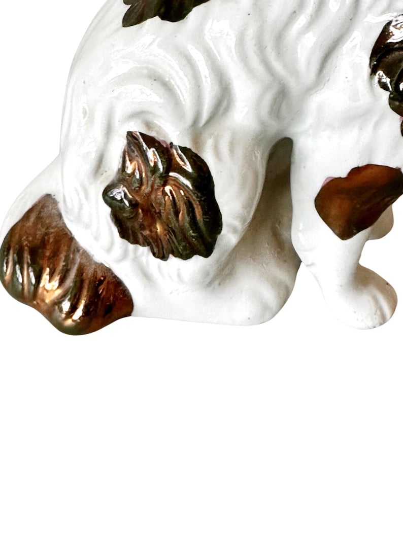 Rare Pair of Staffordshire Copper Luster Standing Spaniels or Mantle ...