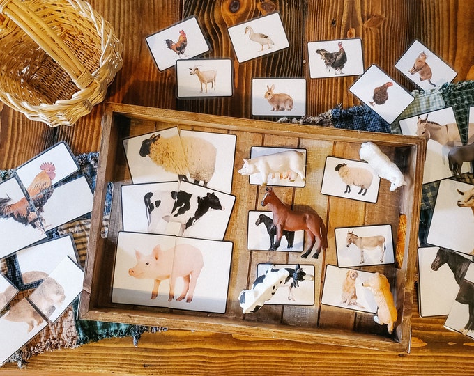 Farm Animal Flashcards Animal Matching Farm Animal Learning - Etsy