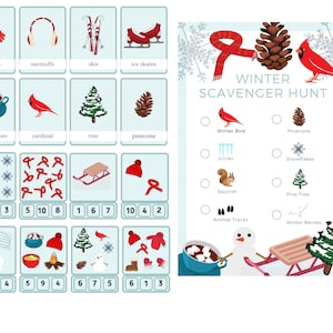 Winter Printable Bundle, Counting Flashcards, Bingo, Math Bingo, Winter ...