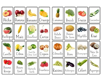 French Fruit and Vegetable Flashcards, French Tutor, French Language ...
