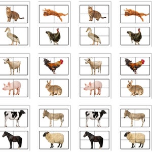 Farm Animal Flashcards, Animal Matching, Farm Animal Learning, Farm ...