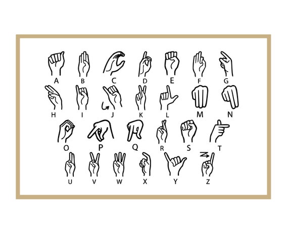 ASL Alphabet Poster American Sign Language ABC Printable | Etsy