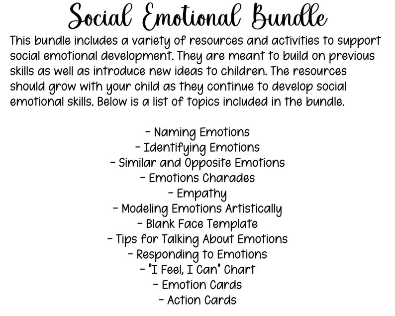 Social Emotional Learning Bundle Feelings Emotions Emotional