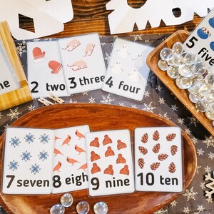 Winter Printable Bundle, Counting Flashcards, Bingo, Math Bingo, Winter ...