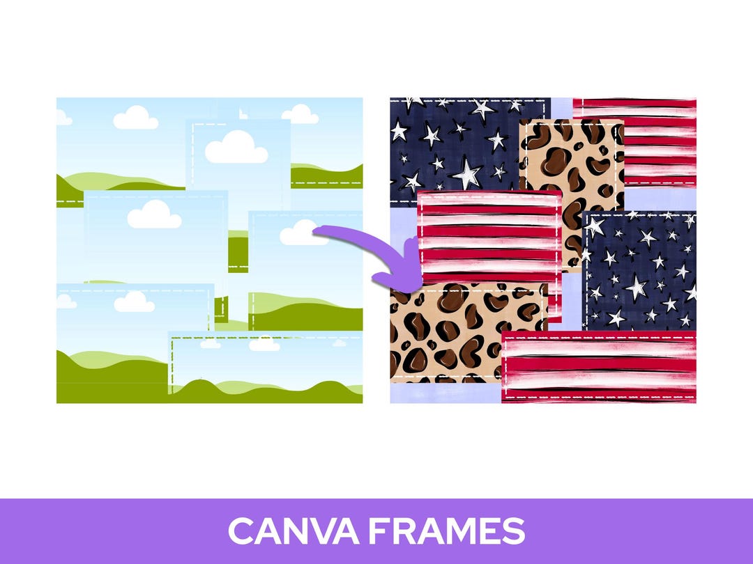 Hand Drawn Patchwork Background Canva Frame, Sublimation, Digital Paper, Make Your Own, Custom ...