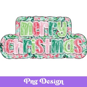 Preppy Merry Christmas Png, Sublimation Designs, Colorful DTF, Holiday ...