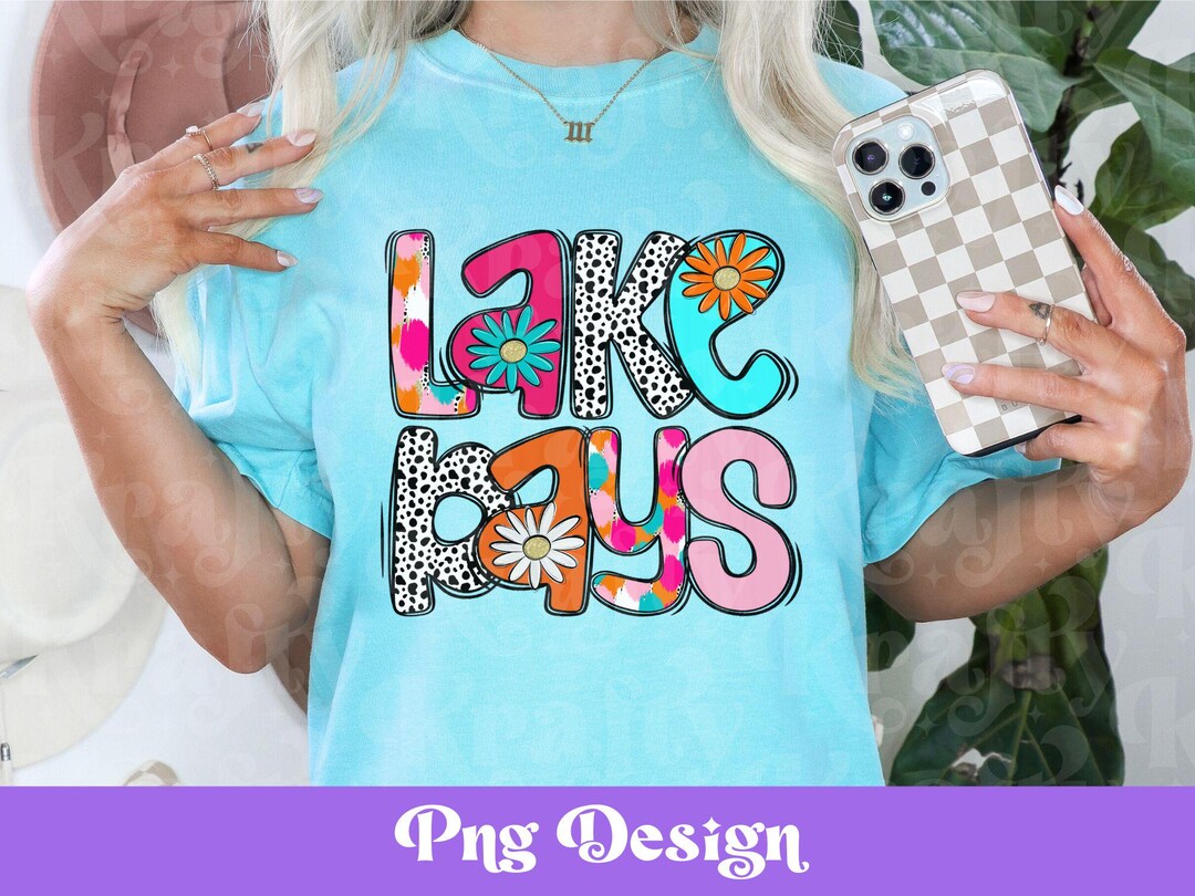 Preppy Lake Days PNG Design, Girls Trip, Summer, Spring, Colorful ...