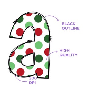 Christmas Doodle Alphabet Clipart, Polka Dot Pattern, Winter ...