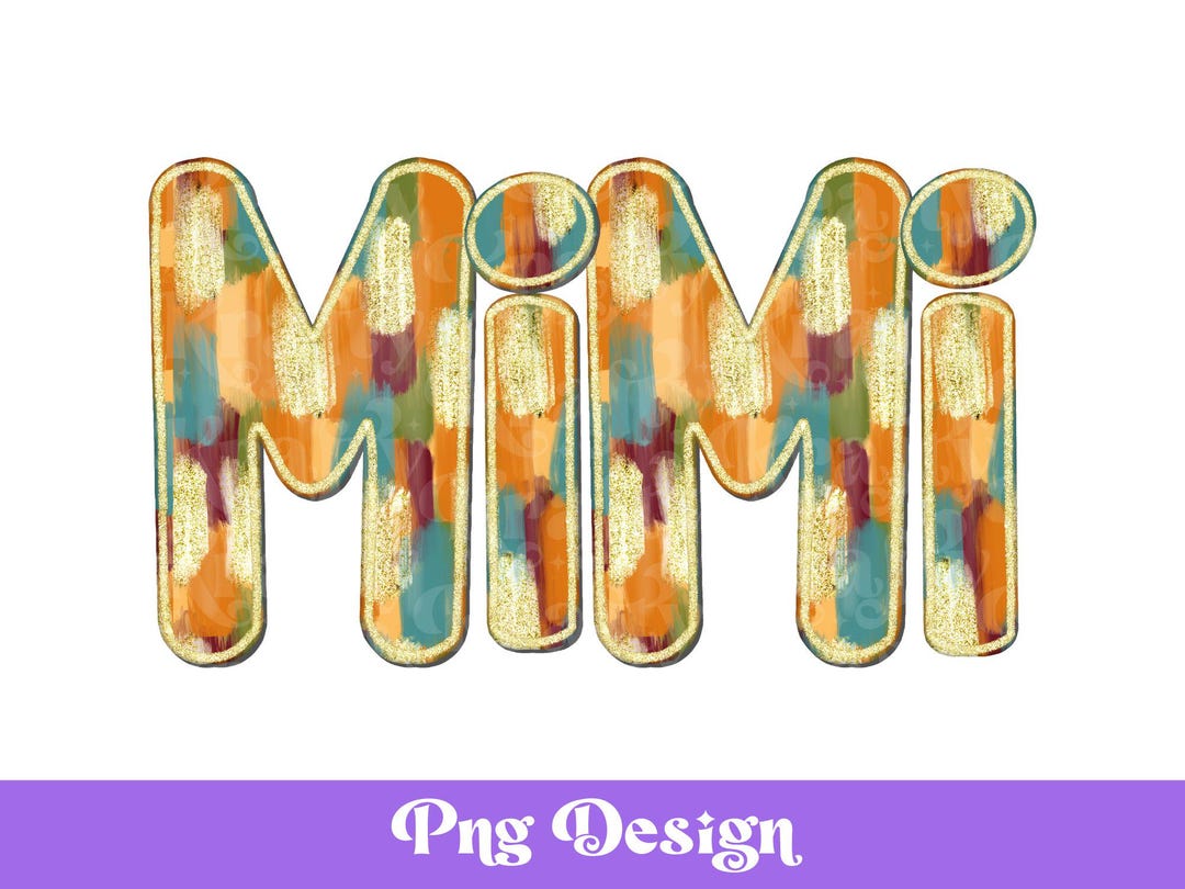 Fall Mimi PNG Design, Glitter Brush Strokes, Screen Print Transfer ...